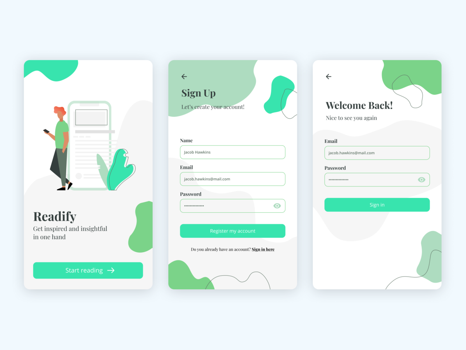 Readify (Reading App) | Sign Up Page by Revan Ragha Andhito on Dribbble