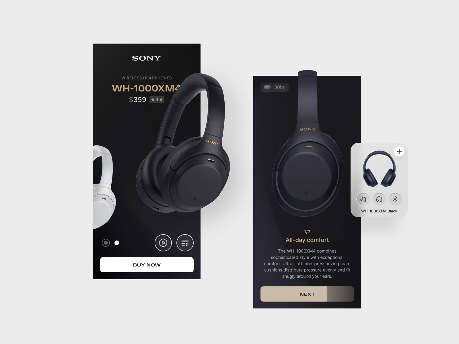 Wireless headphones Sony by Denis Zagidullin on Dribbble