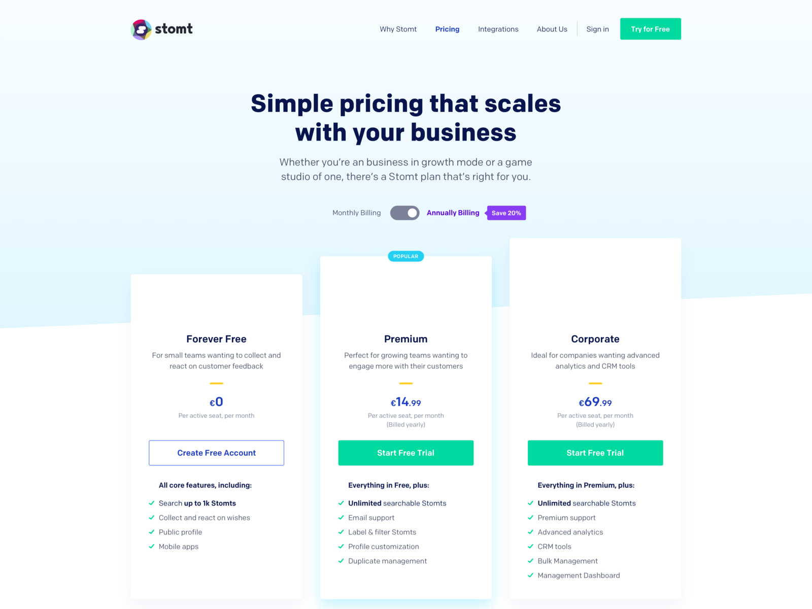 SaaS Pricing Page by Rob Turlinckx on Dribbble