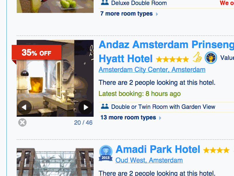 Search Results Listing by Booking.com on Dribbble
