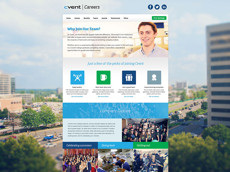 Cvent Careers Page Redesign by Matt Richards on Dribbble