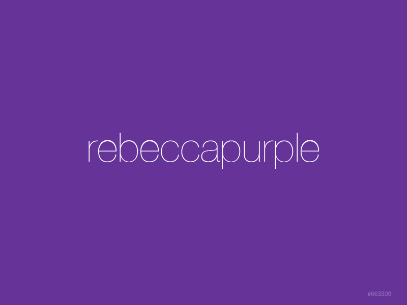 TIL RebeccaPurple (0x663399) was named after and was favorite color of ...