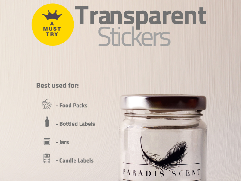 Custom Transparent Stickers by AllStickerPrinting on Dribbble