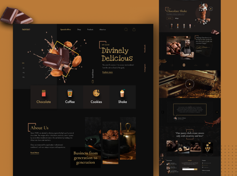 Chocolate Shop Landing Page by Shajedul Islam Tanvir on Dribbble