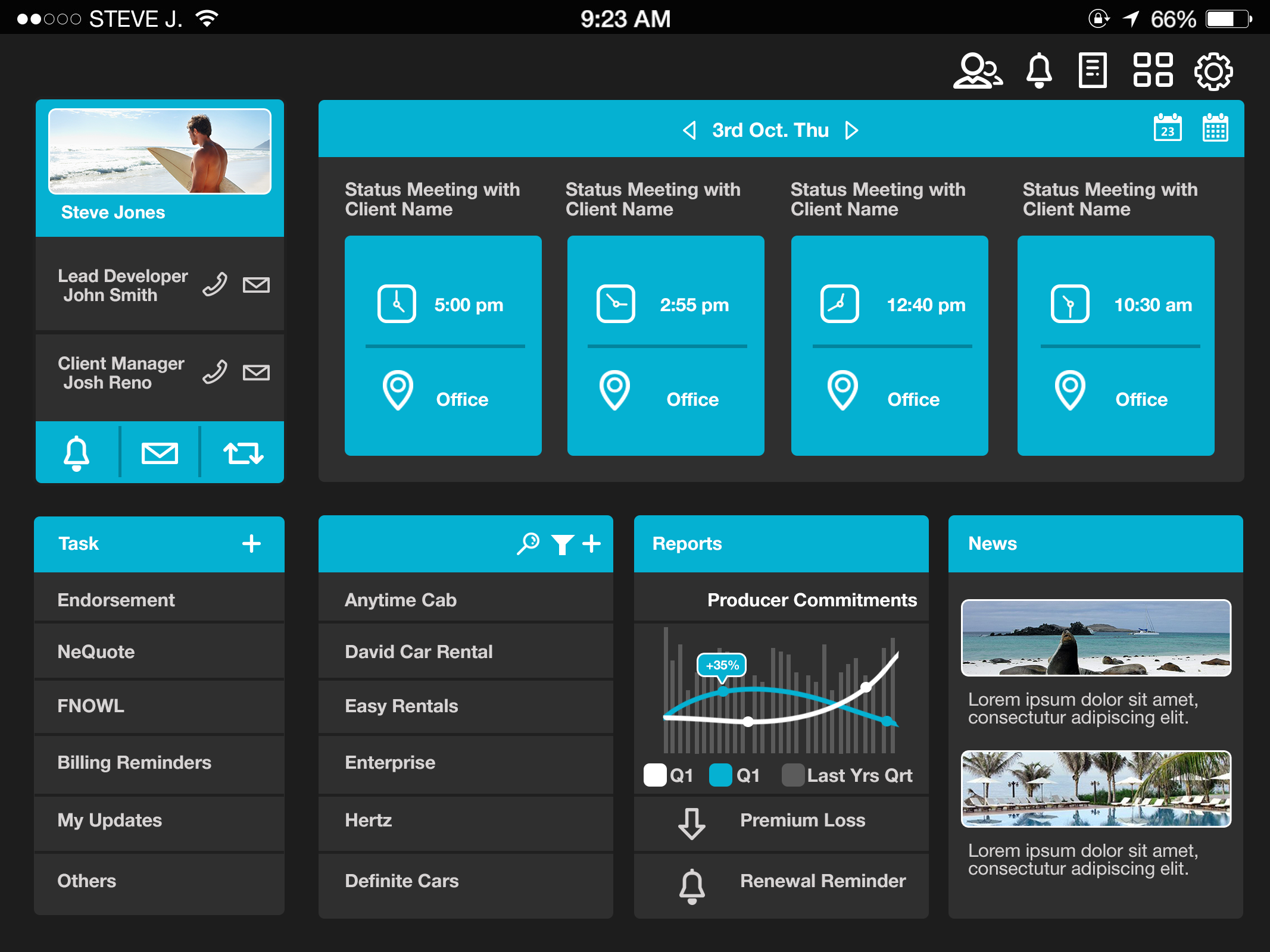 Tablet UI Design by Sean Fallon on Dribbble