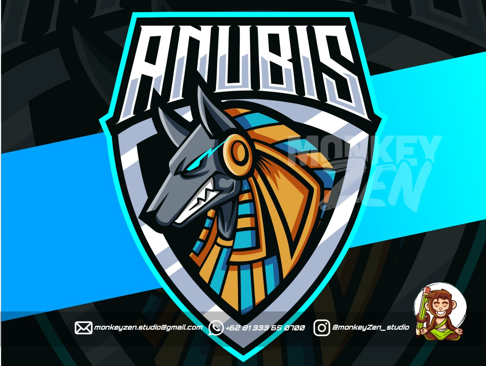 anubis mascot esport logo design by MonkeyZen on Dribbble