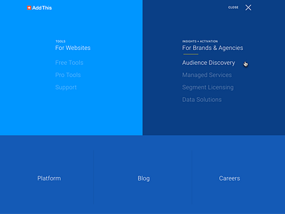 Menu Overlay by Behnaz Babazadeh for AddThis on Dribbble