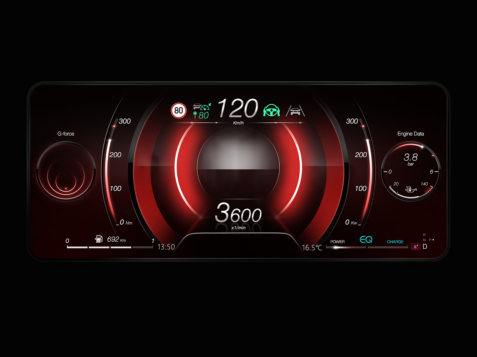 HMI car dashboard by Wang bo wen on Dribbble