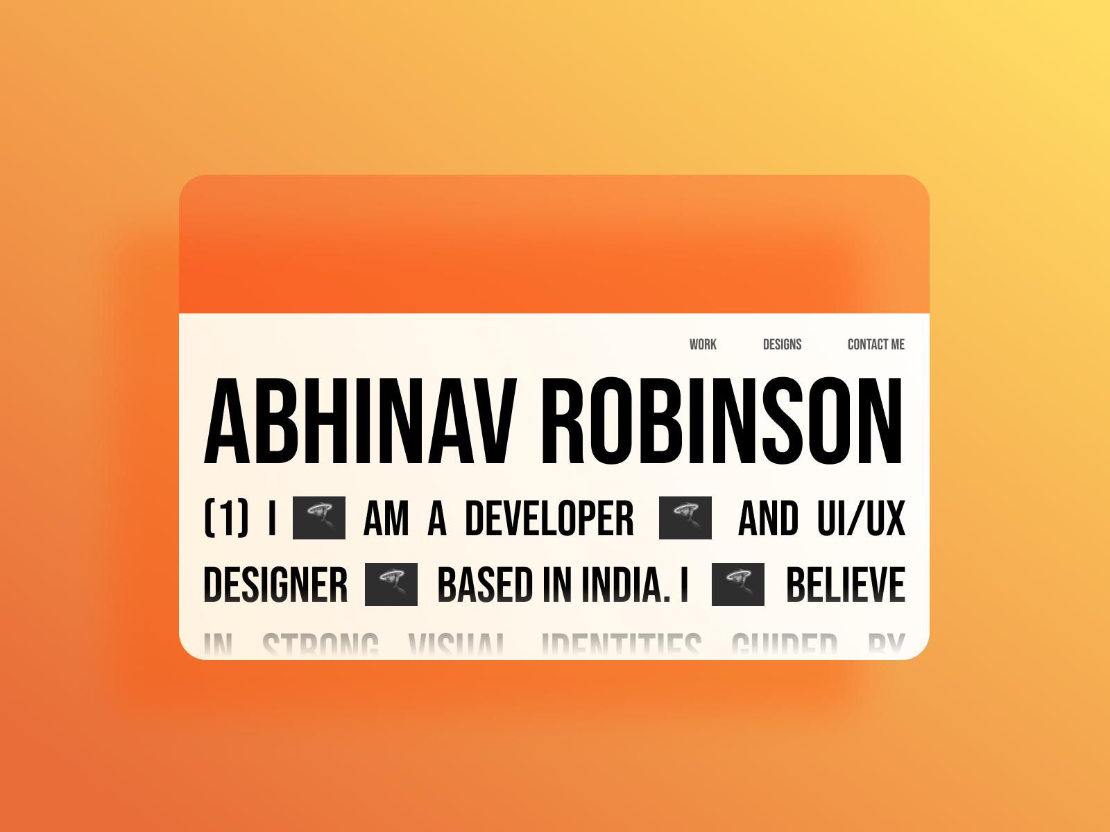 Personal Portfolio Website - Header by Abhinav Robinson on Dribbble