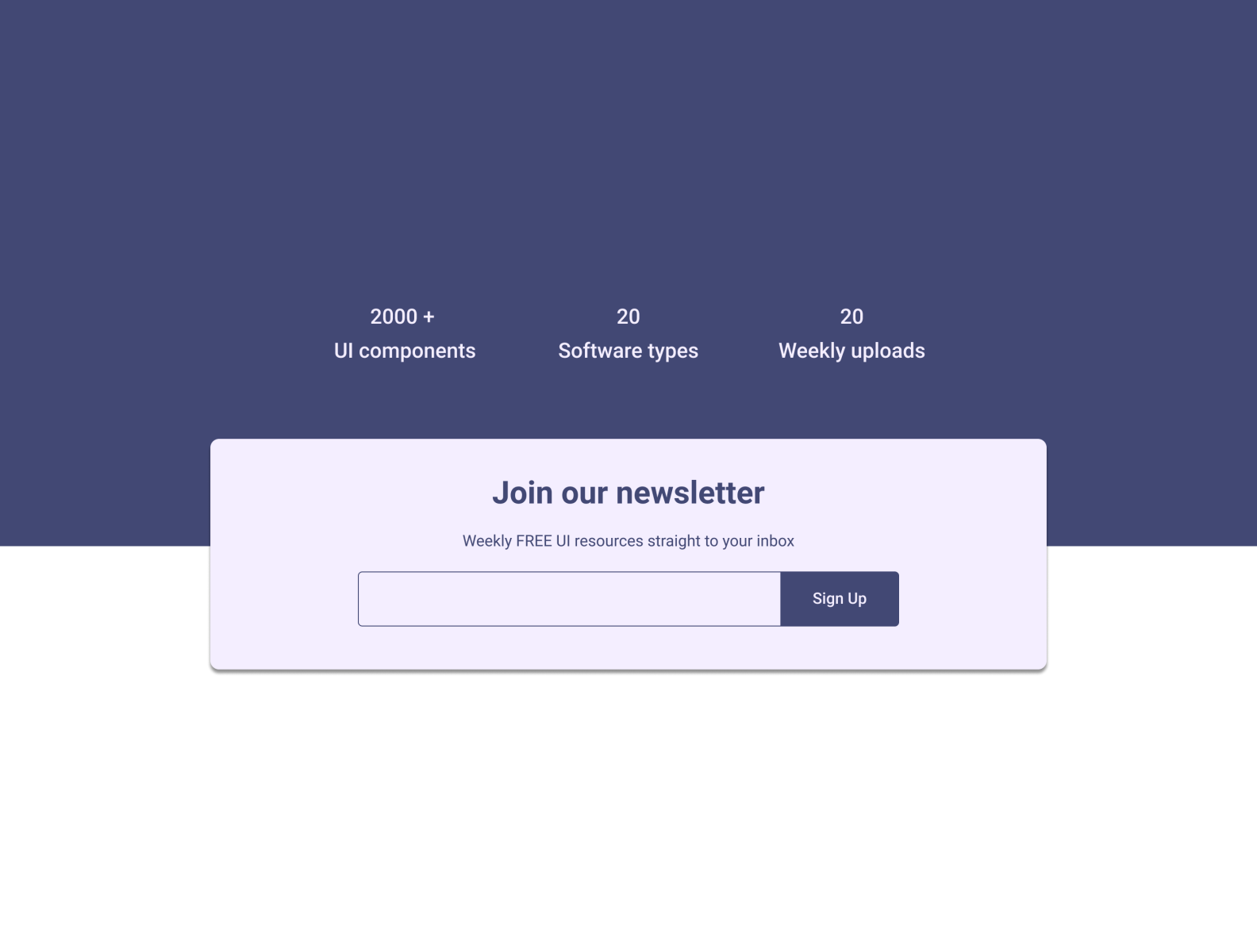 Newsletter section by Laurent Mbuyu on Dribbble