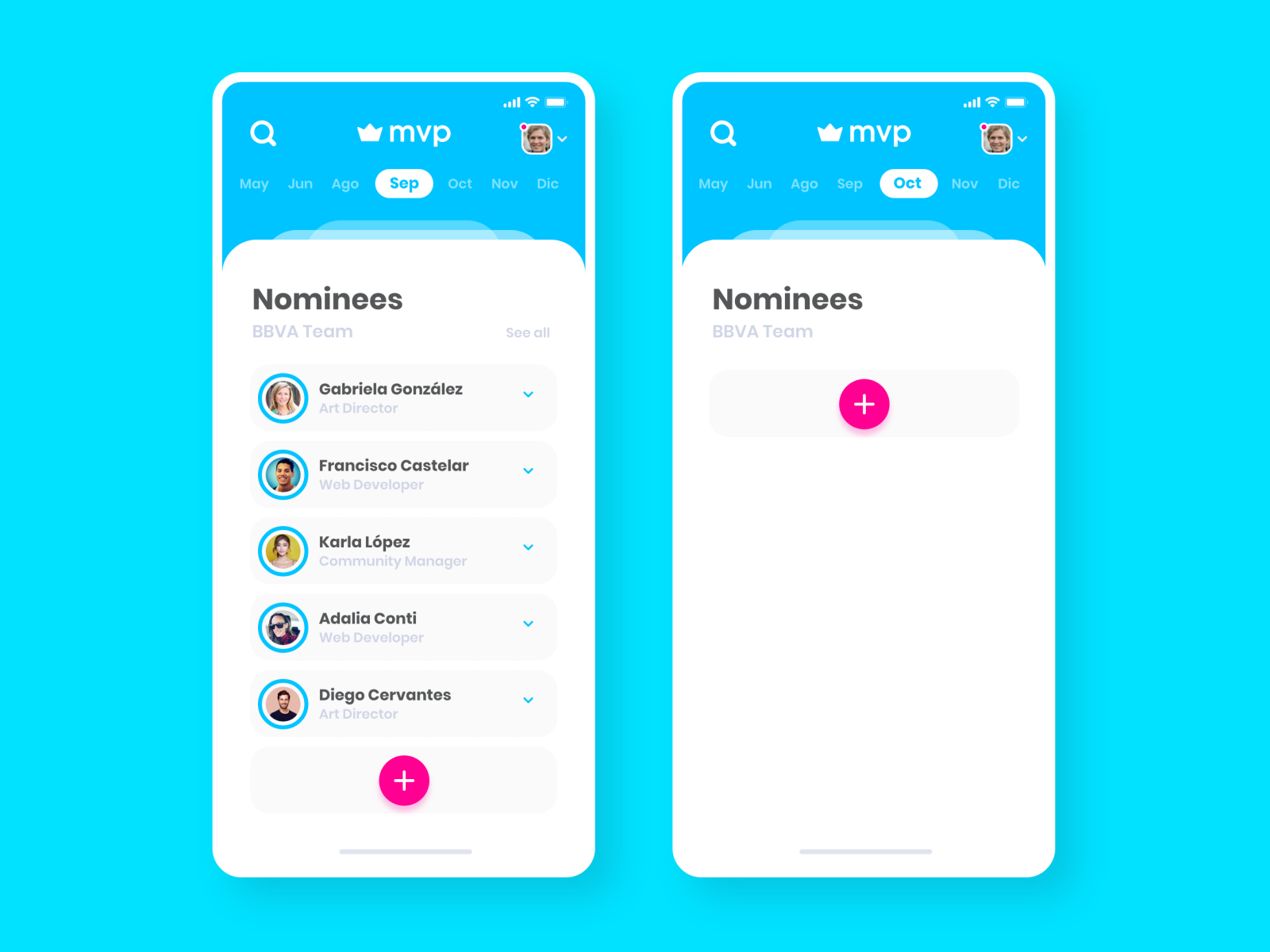MVP App UI by Daniel Mata on Dribbble