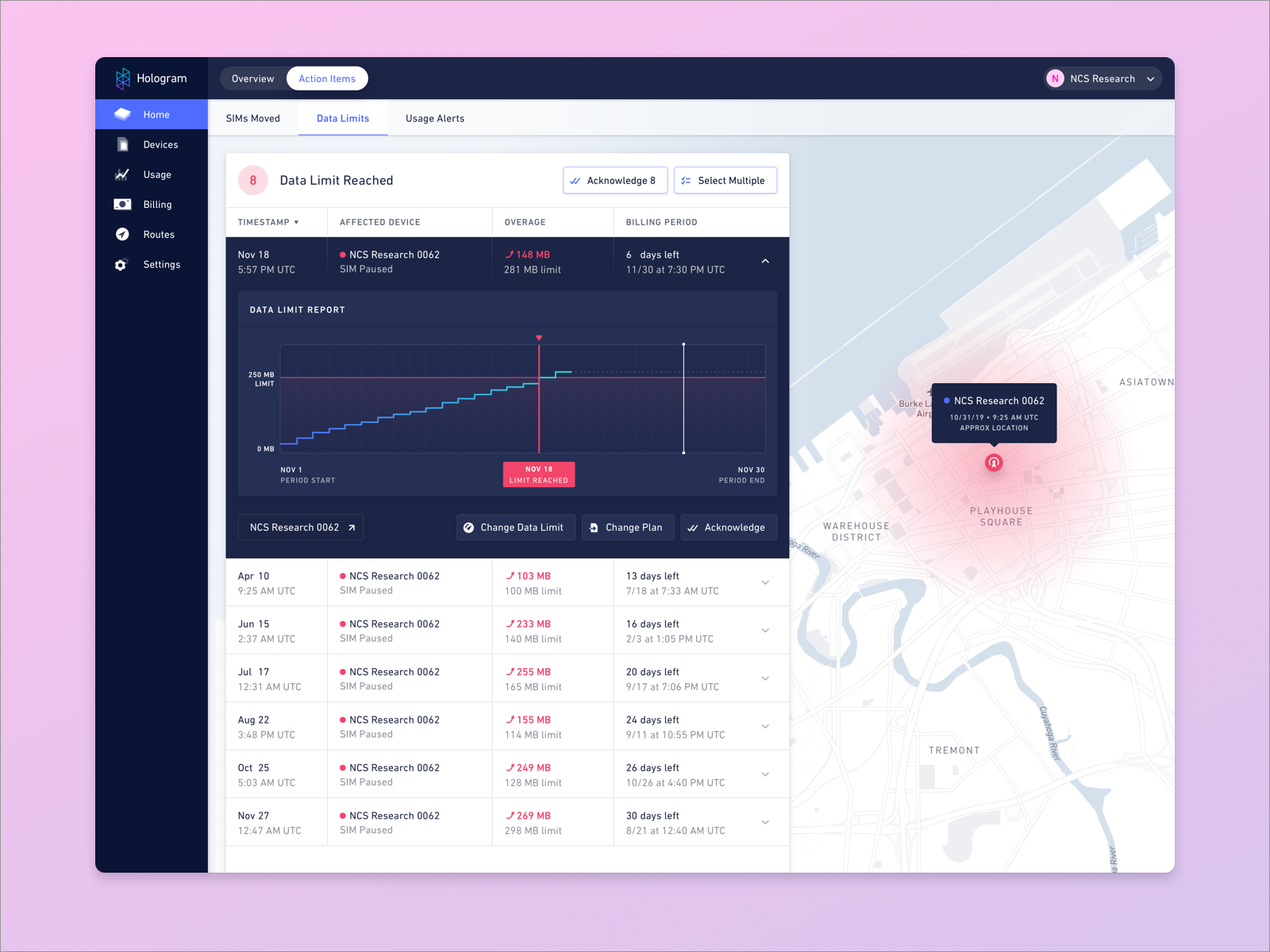 Data Limits Hit by Sean Nelson for Hologram on Dribbble