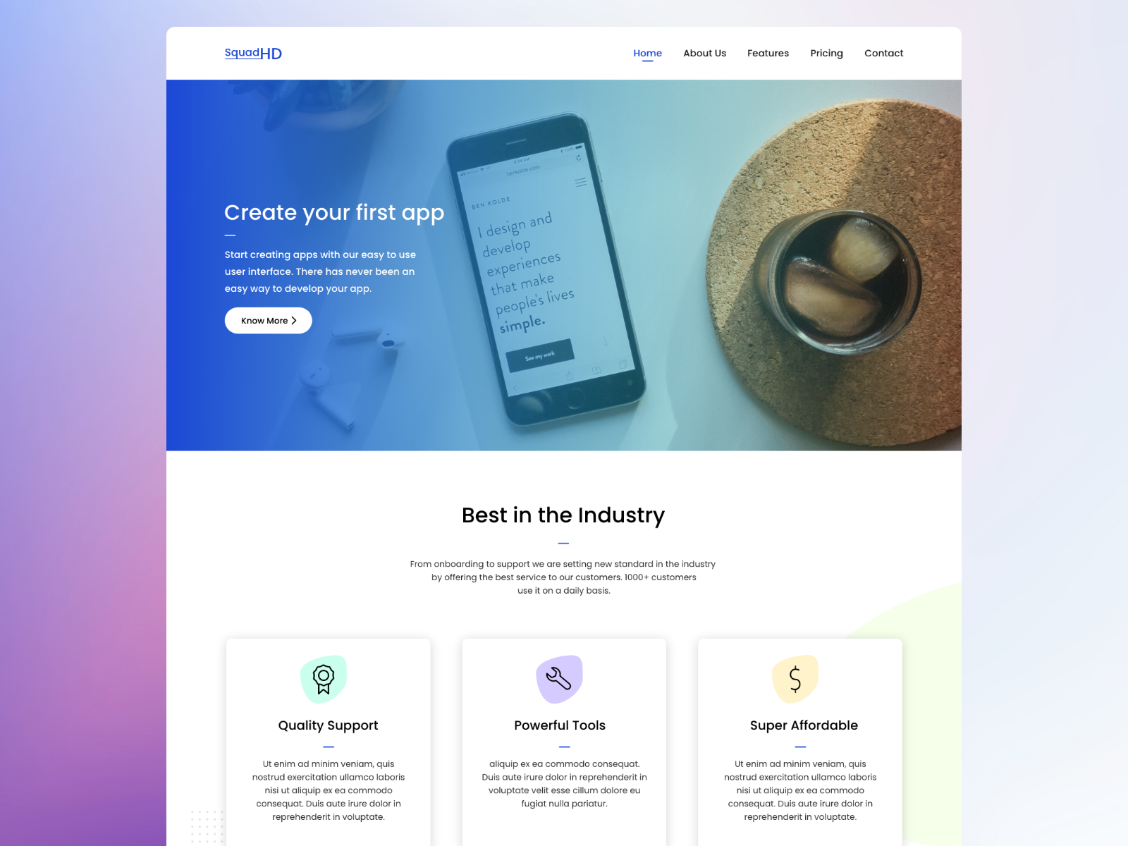 SquadHD Website UI by Vijay Selvaraj on Dribbble