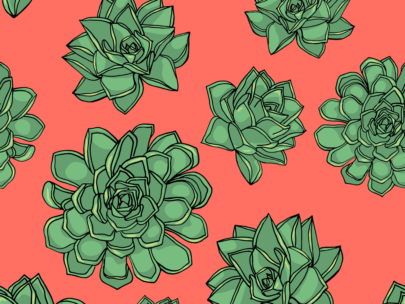 Succulent pattern by Anna Rose on Dribbble