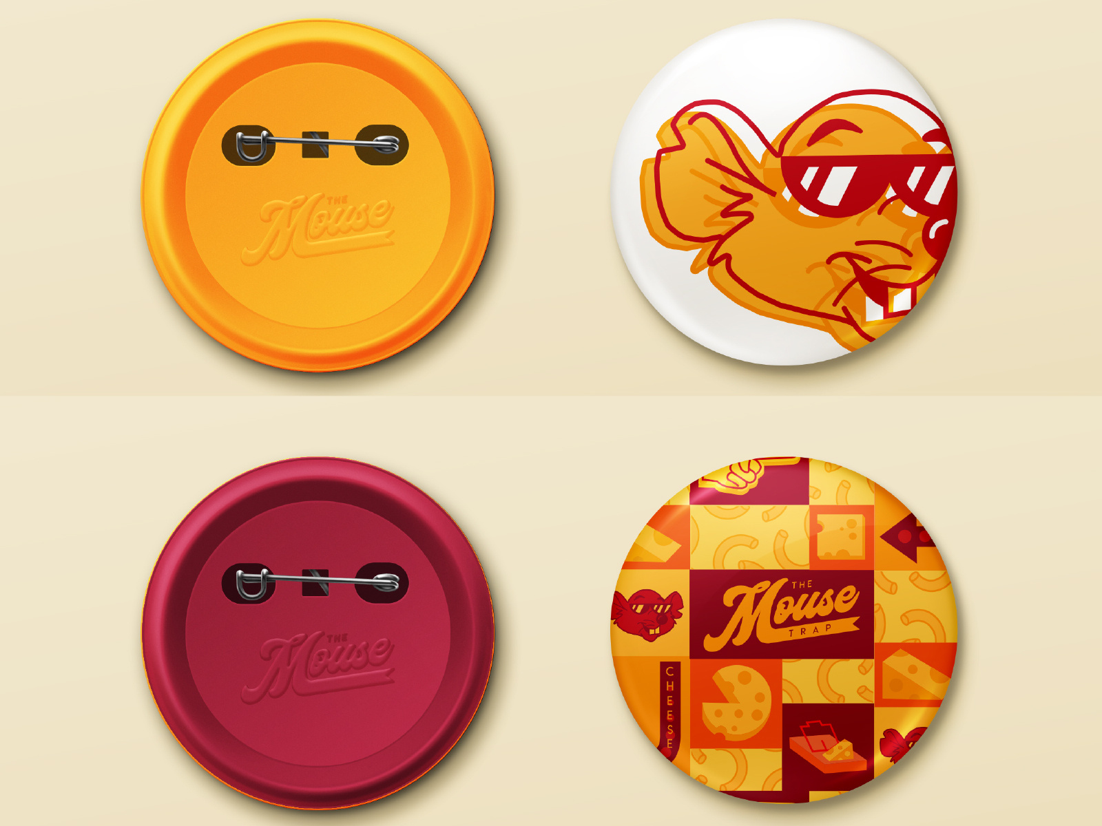 The Mouse Trap Food Truck Buttons by Celia Biel on Dribbble