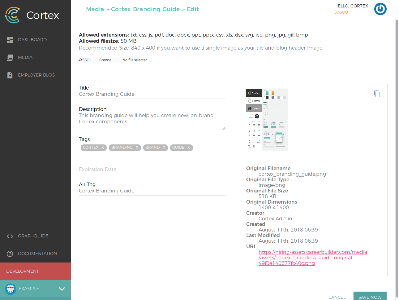 Cortex CMS Media Editor by Alex Tharp on Dribbble