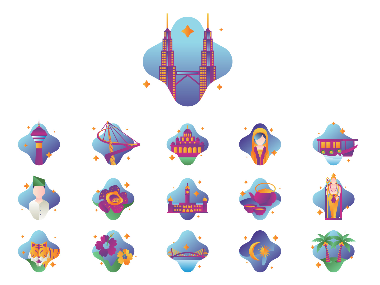 Malaysia Icons by Davin Vector on Dribbble
