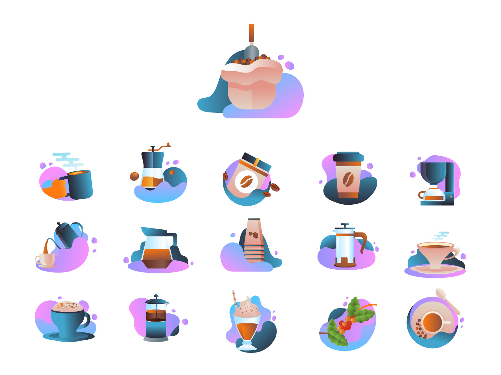 Coffee Icons by Davin Vector on Dribbble