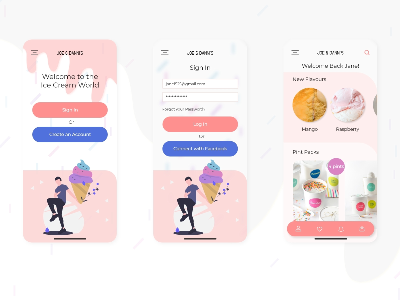 Ice Cream app by Lena González on Dribbble