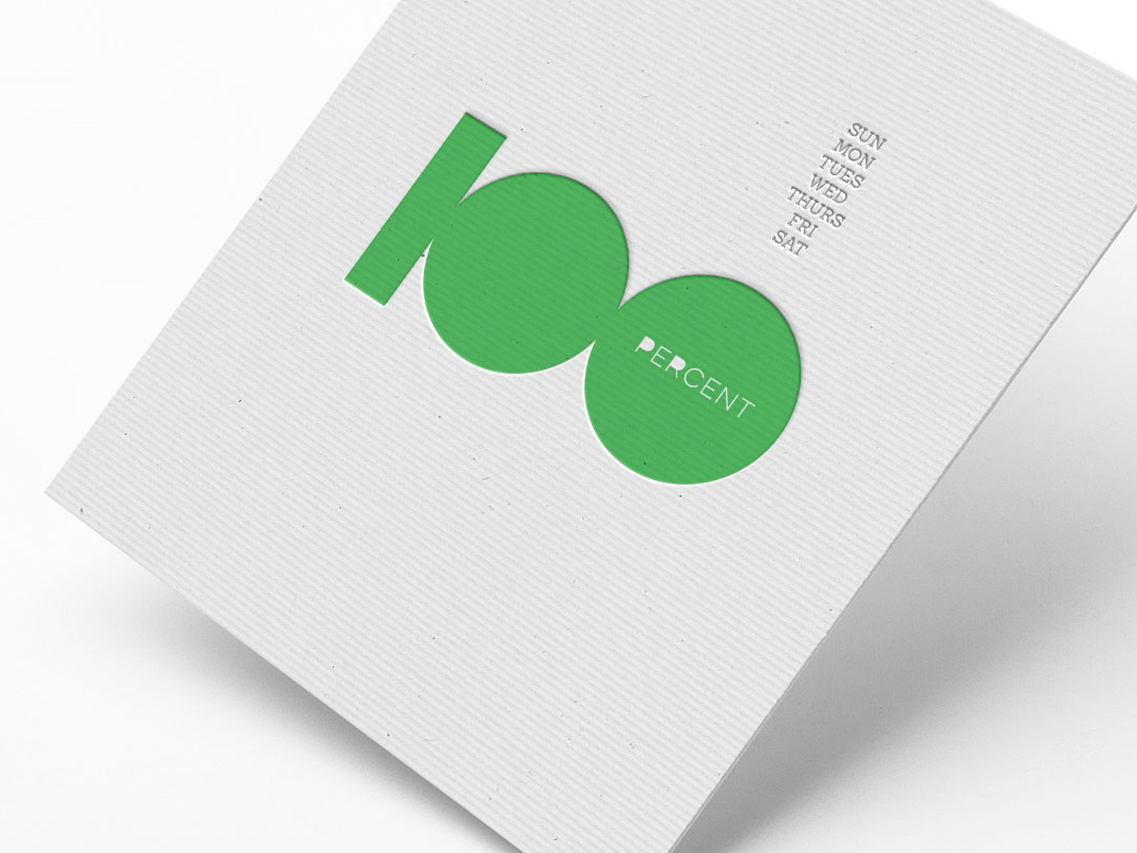 100 Percent Embossed Card by Franklin Design Co. on Dribbble