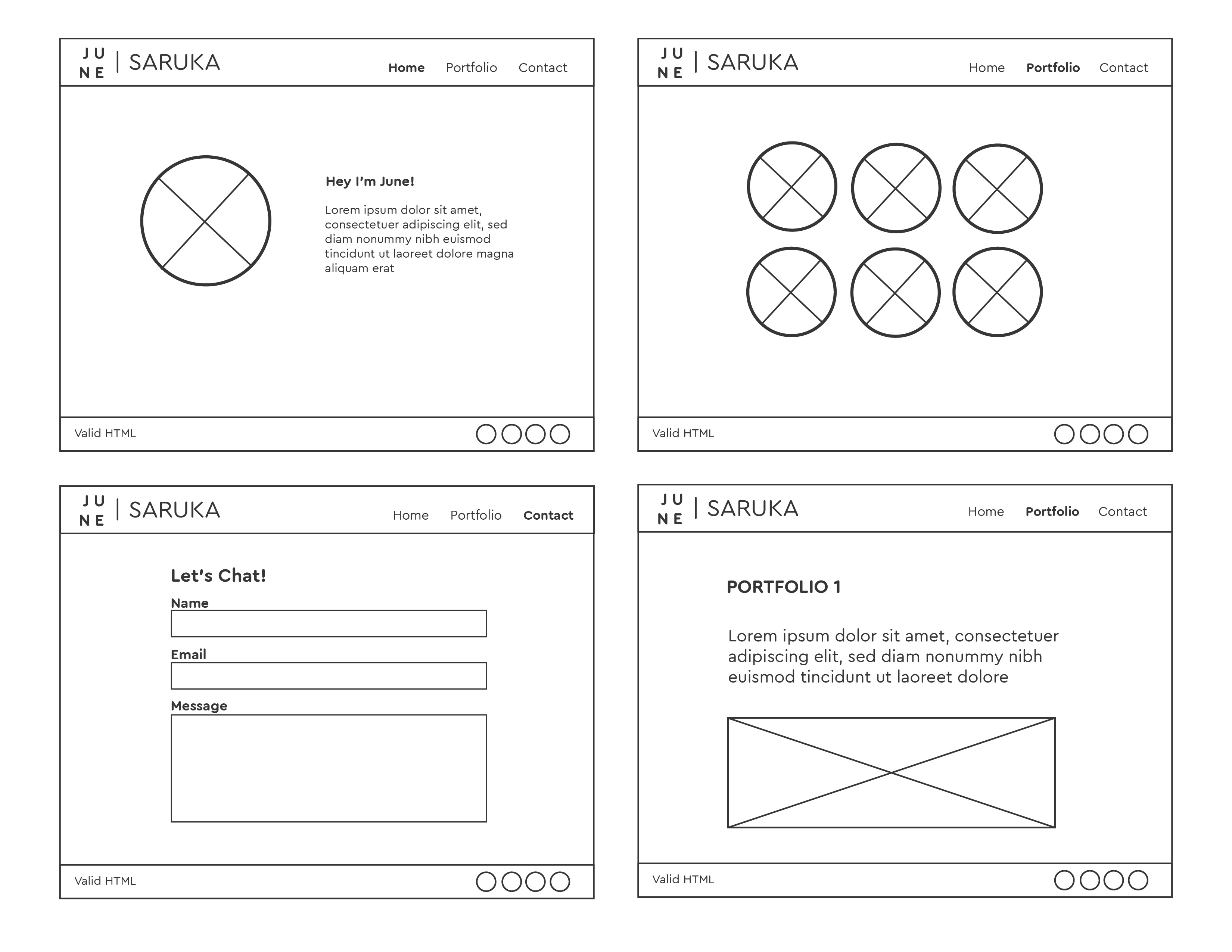 Portfolio Wireframe by Justine Saruca on Dribbble
