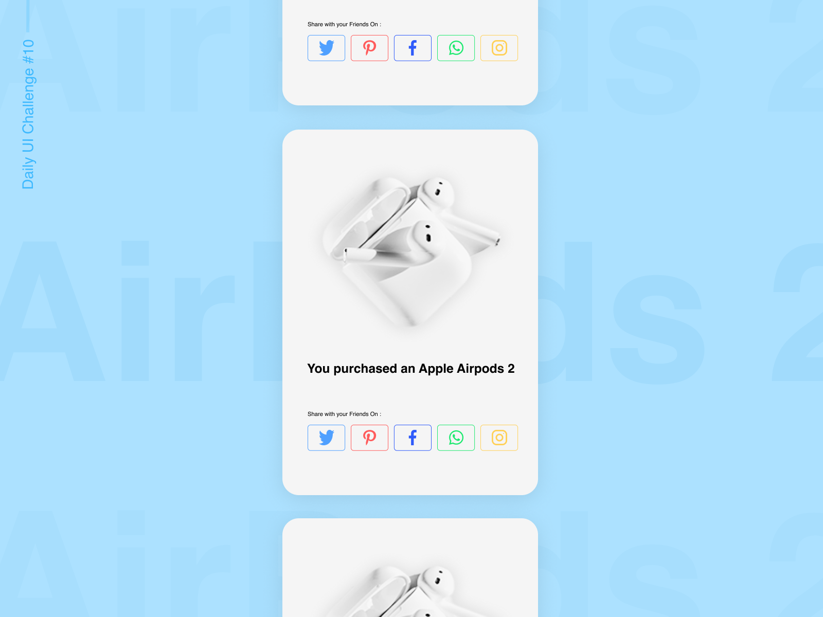 Social Media Share - 100 Day UI Challenge by meit shah on Dribbble