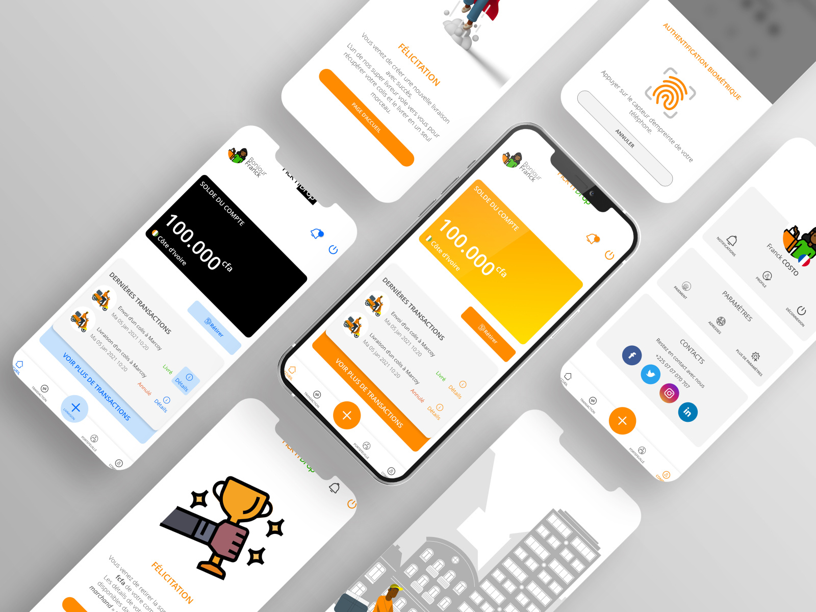 Delivery mobile app Pick'n Drop by GOUGOU JESSE on Dribbble