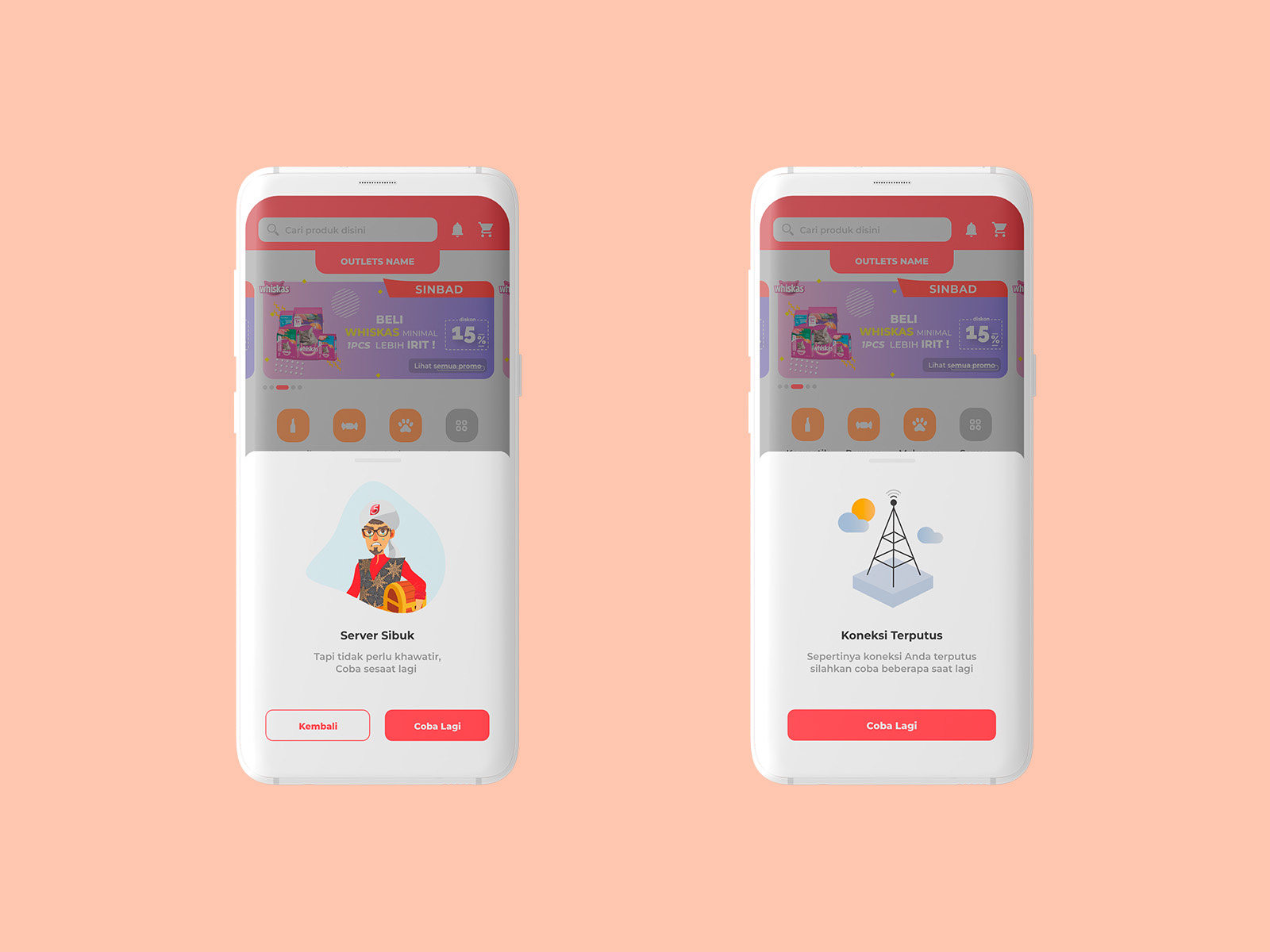 Busy server & Connection Lost Page by Novreza Ridwansyah on Dribbble