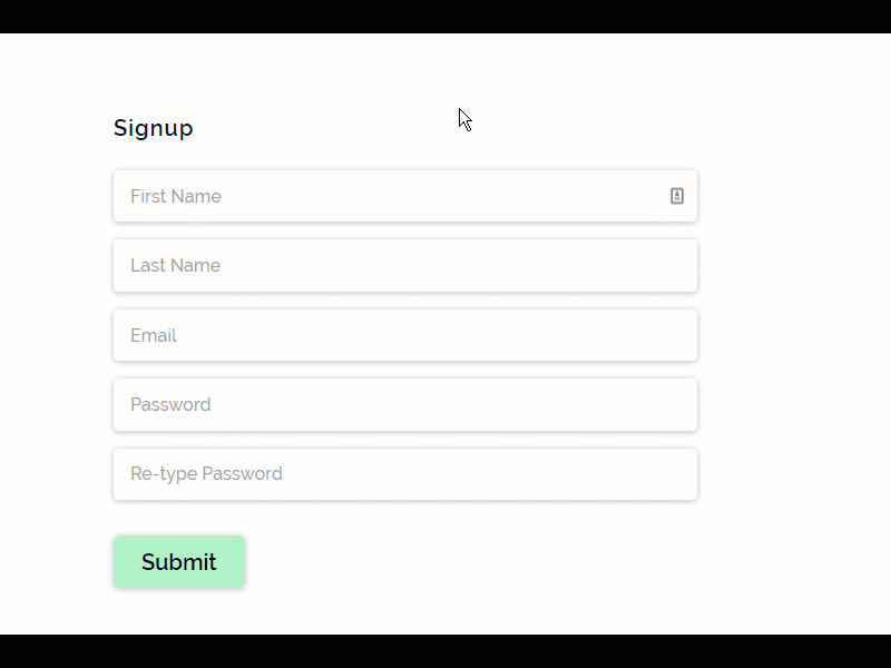 Clean signup form by Jassie on Dribbble