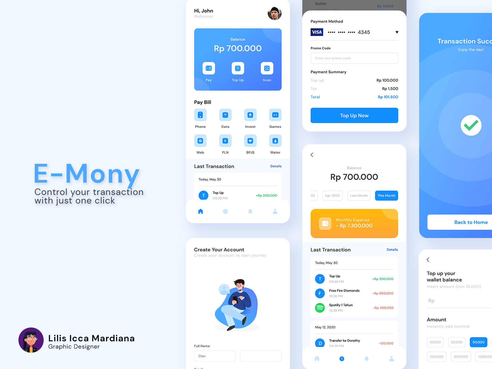 E-Mony | Digital E-Wallet App by Dian on Dribbble