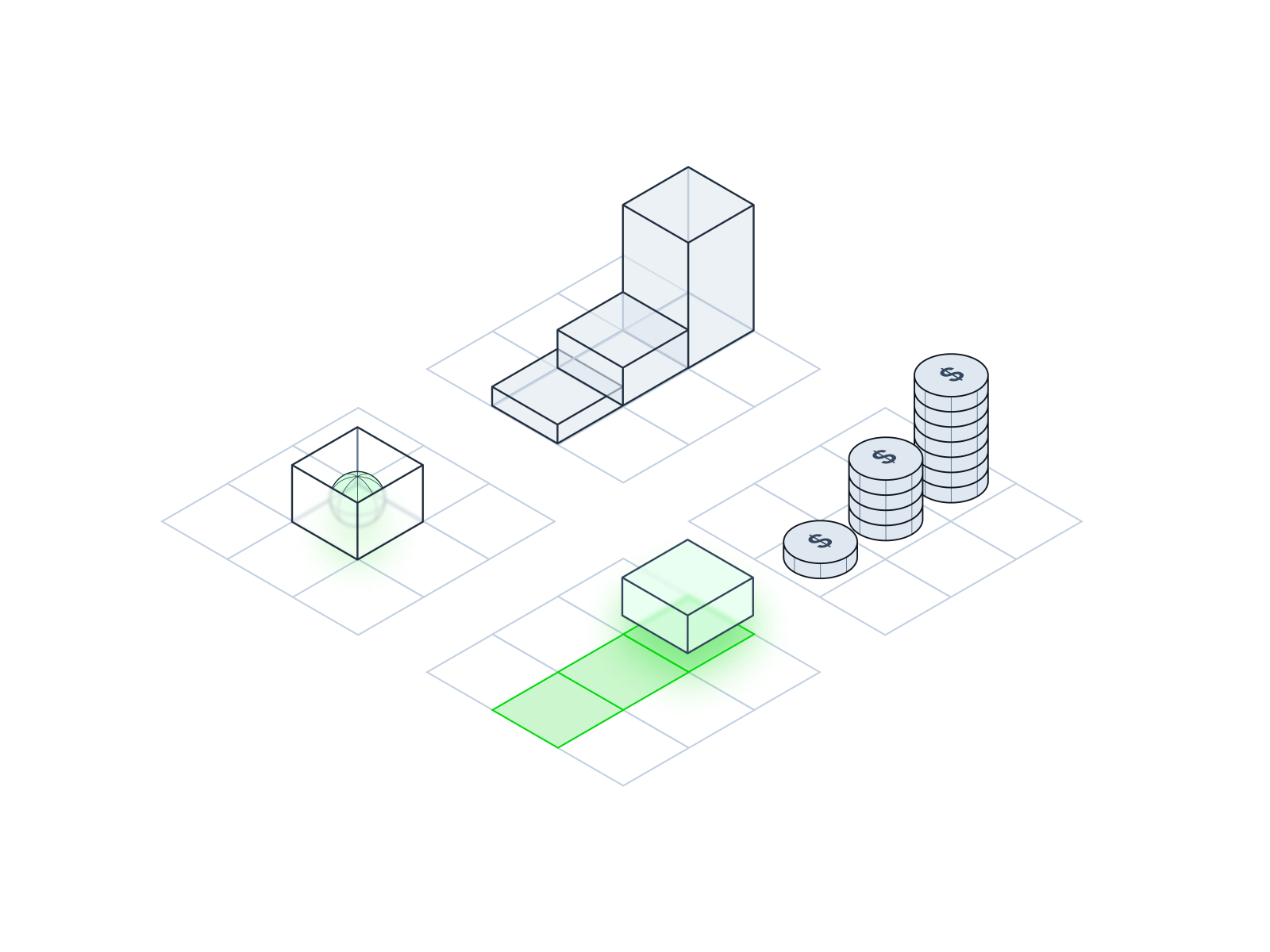 Isometric grid by Tridip Thrizu on Dribbble