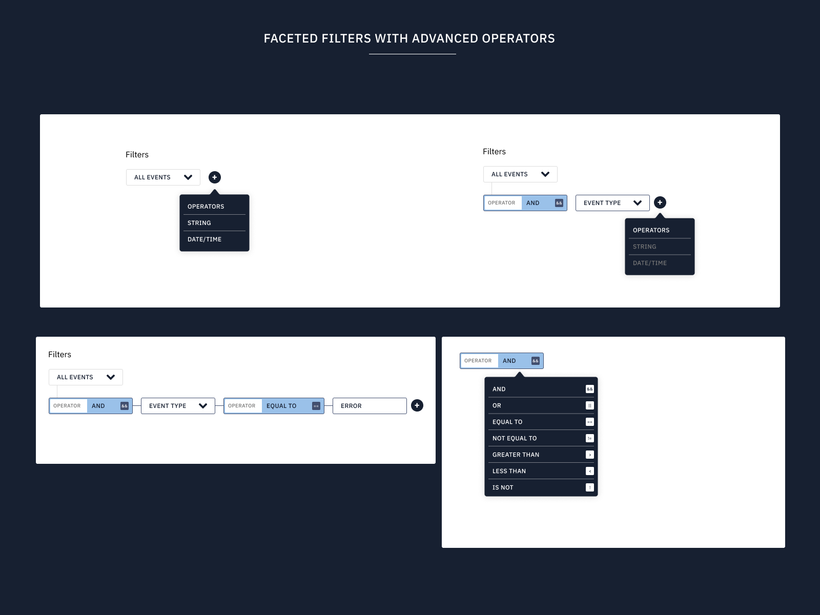 Advanced faceted filters by Tridip Thrizu on Dribbble