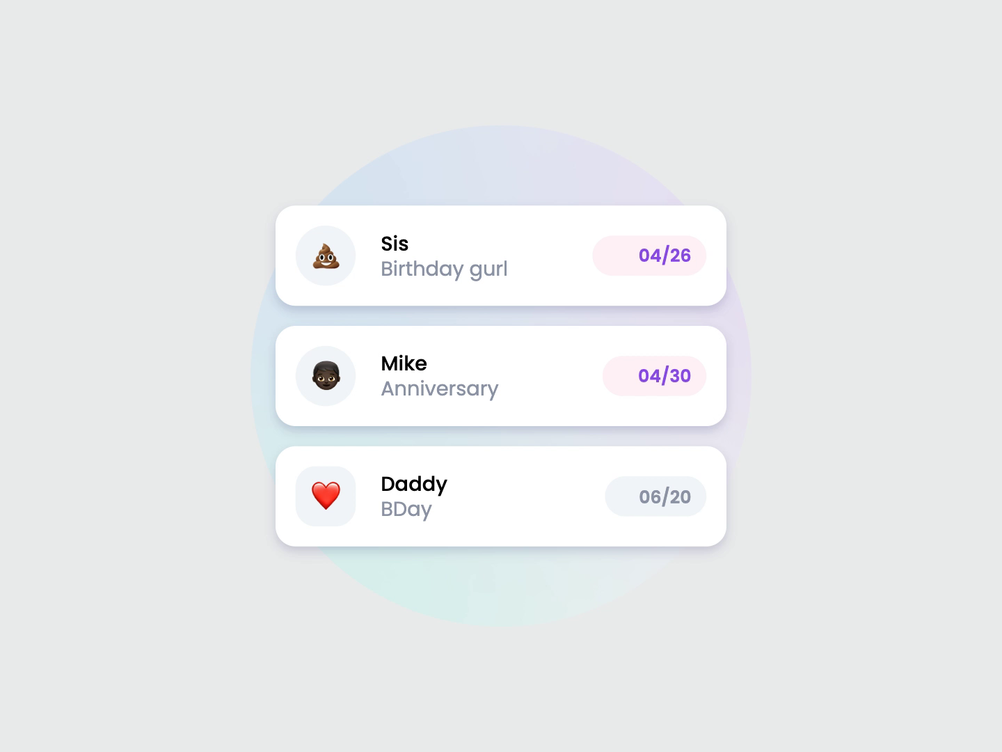 Simple important dates' reminder animation by Izzy Bialkowska on Dribbble