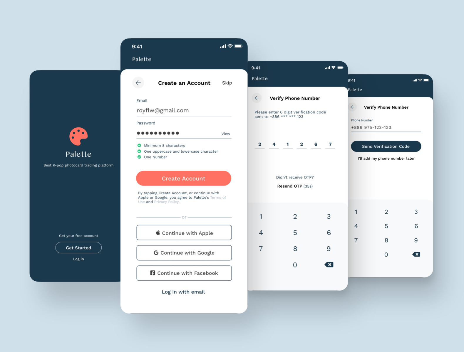Sign Up & OTP Verification by Roy Wang on Dribbble