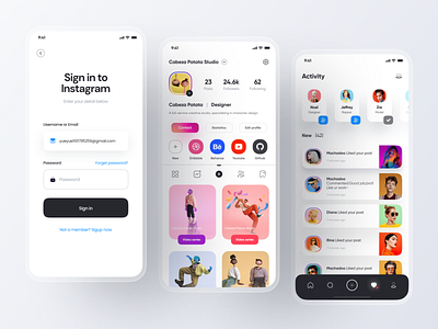 Instagram App Redesign Part-3 by YueYue for Top Pick Studio on Dribbble