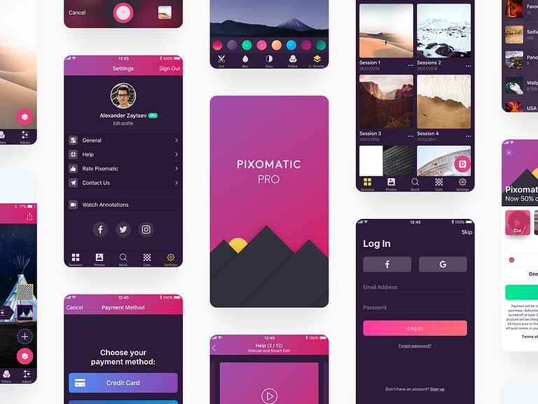 Pixomatic Pro Update by Aleksandr Zaitsev on Dribbble