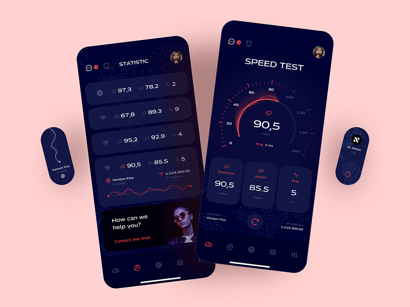 Speed Test App Concept by Bogdan Nikitin for Nixtio on Dribbble