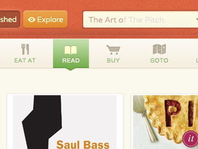 Revised "Explore" button color by Kingsley on Dribbble