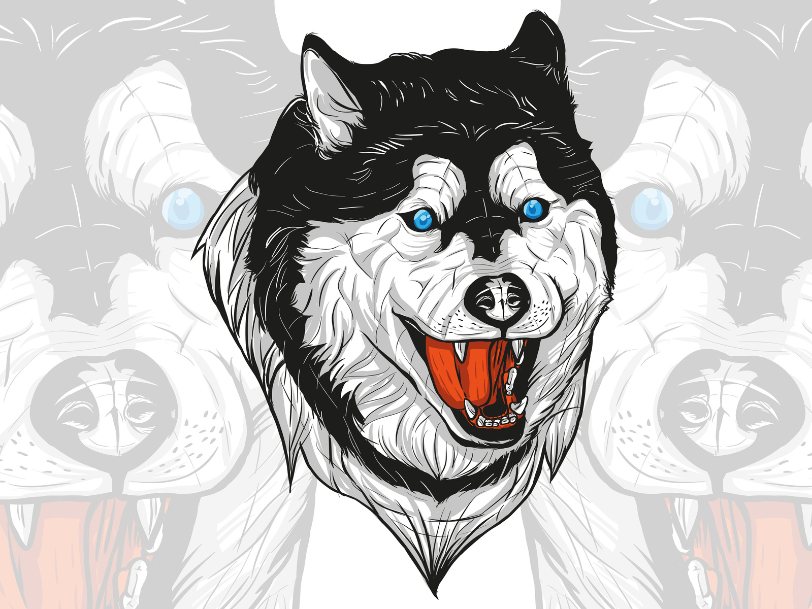 Siberian Husky Line Art by Unfamouz on Dribbble