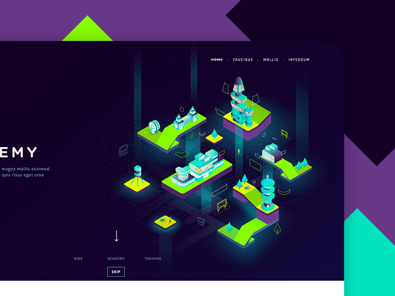 Homepage illustration by Andrei Vaduva on Dribbble