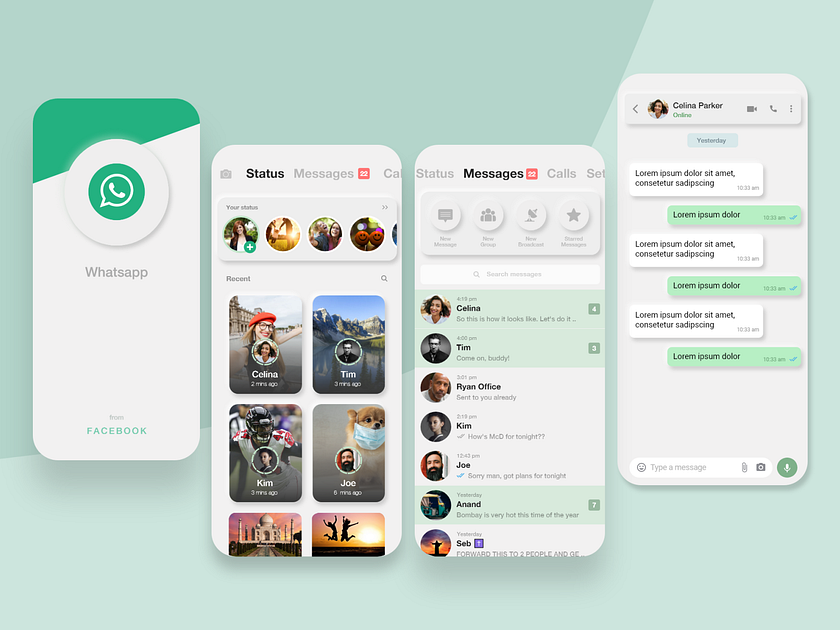 Whatsapp UI designs, themes, templates and downloadable graphic ...