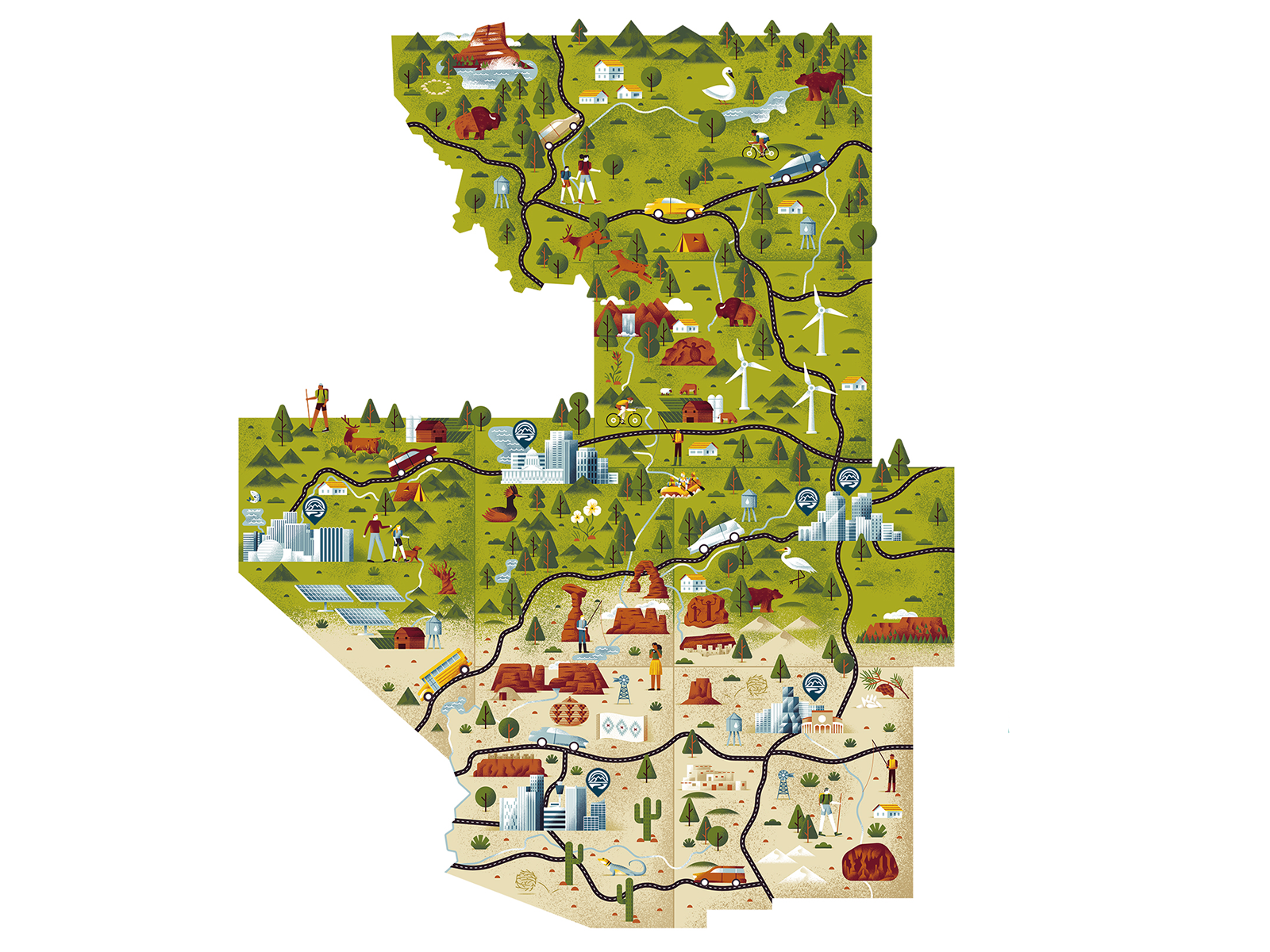 Western Resource Advocates Map by Daniele Simonelli on Dribbble