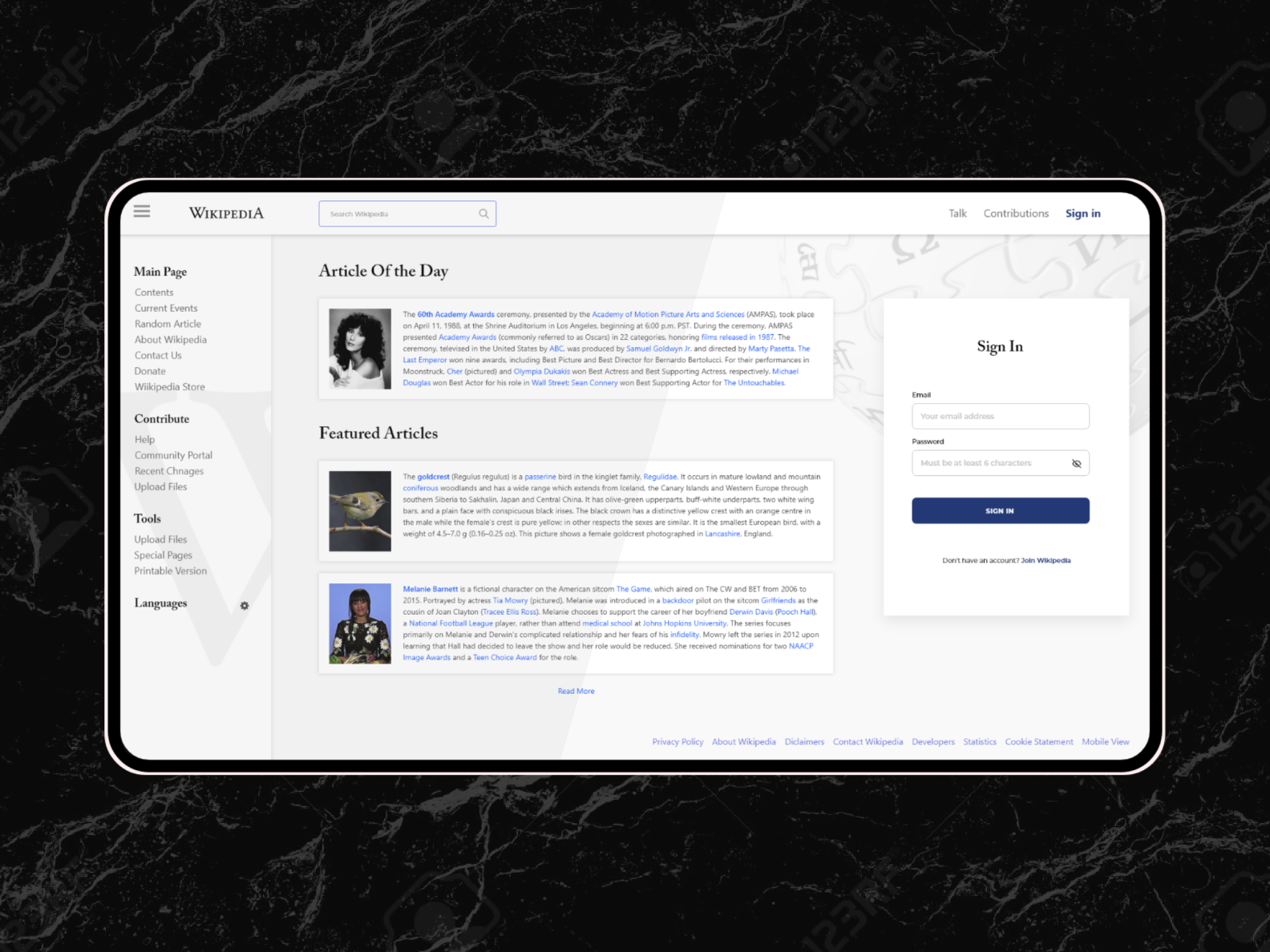 Wikipedia Sign In Page Redesigned! by Pratik Kuril on Dribbble