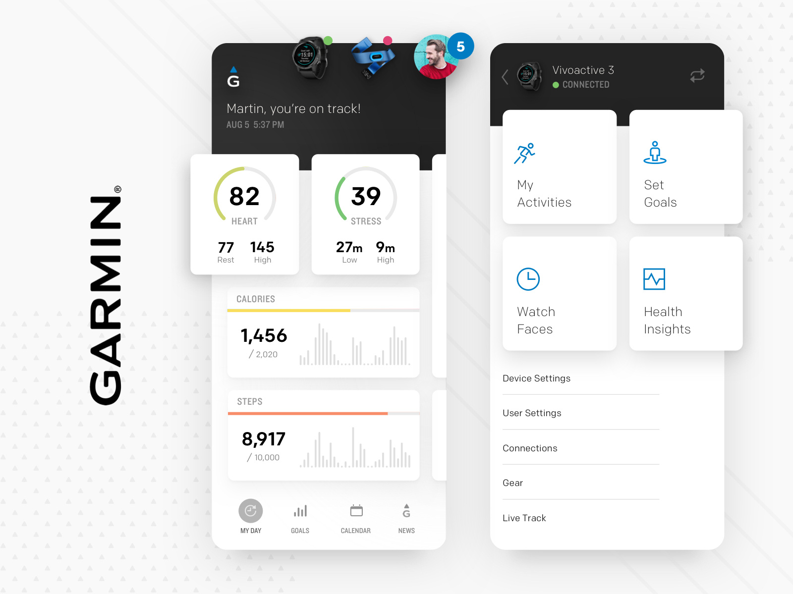 Garmin Connect - Mobile App Refresh by Caleb Amesbury on Dribbble