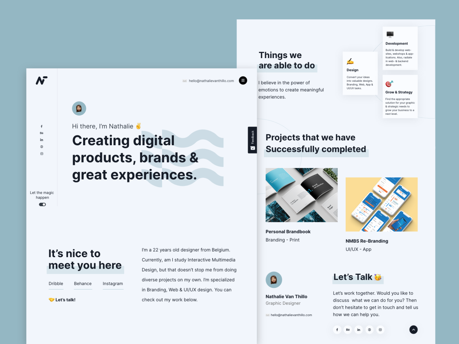 Portfolio - Lightmode by Nathalie Van Thillo on Dribbble