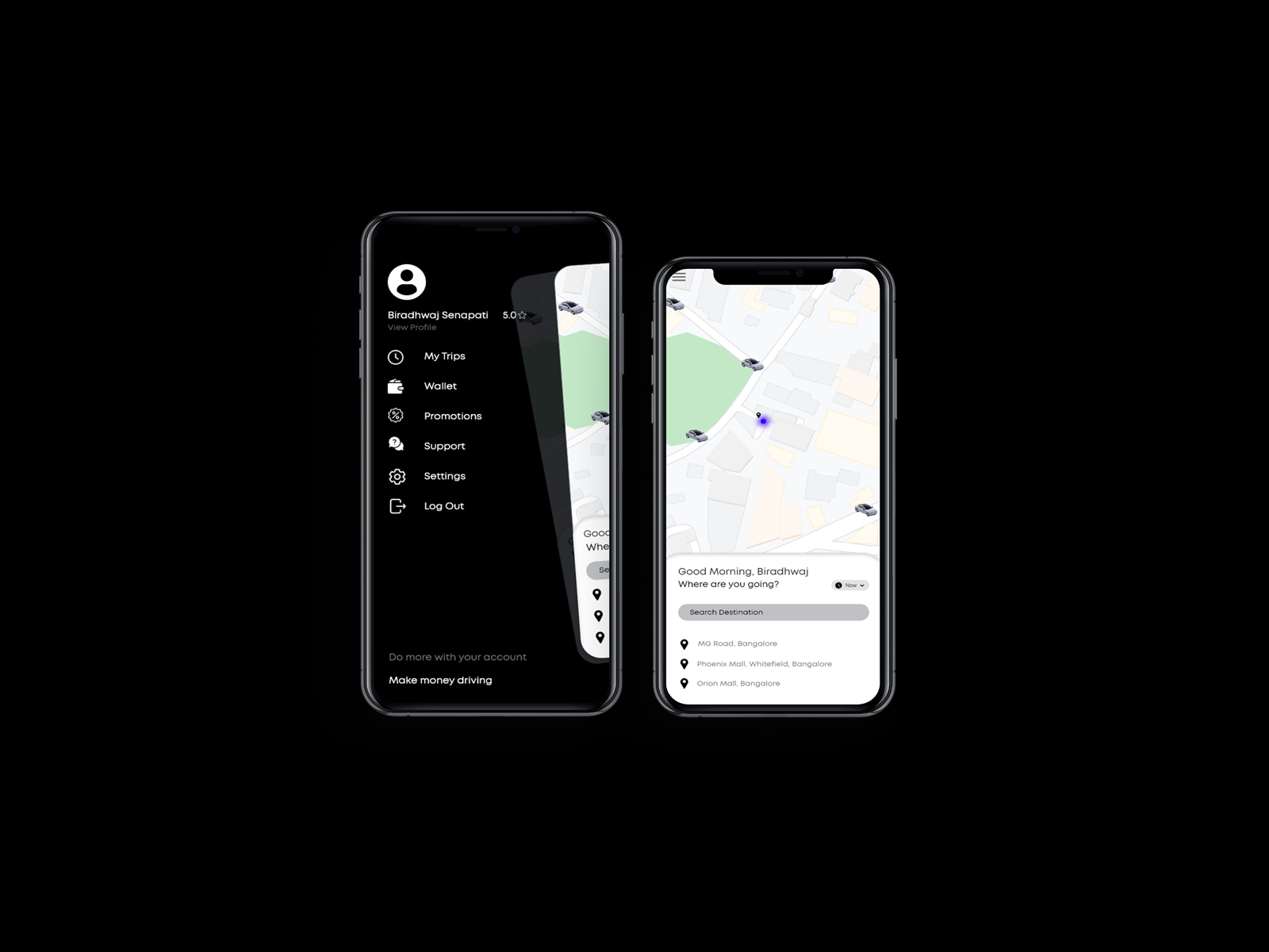 Uber App Redesign concept mockup. by Biradhwaj Senapati on Dribbble
