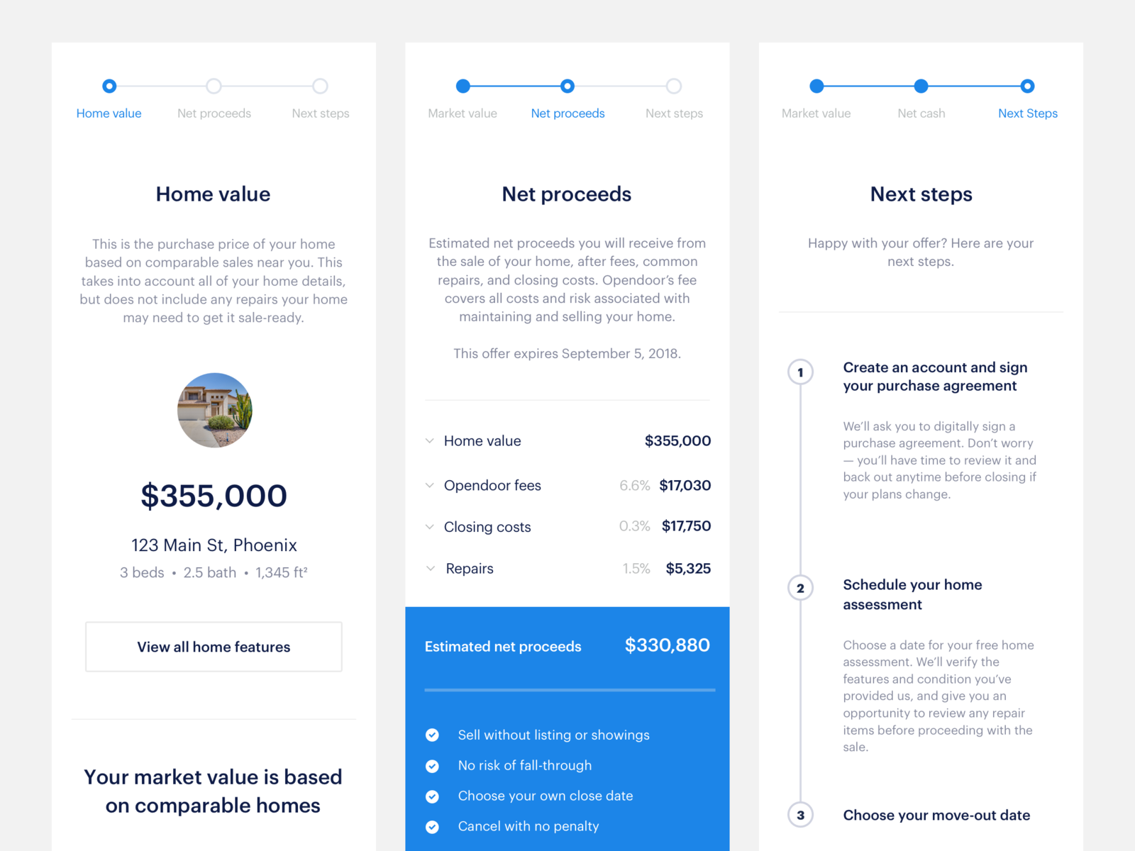 Mobile Offer Page by Annie Tang for Opendoor Design on Dribbble
