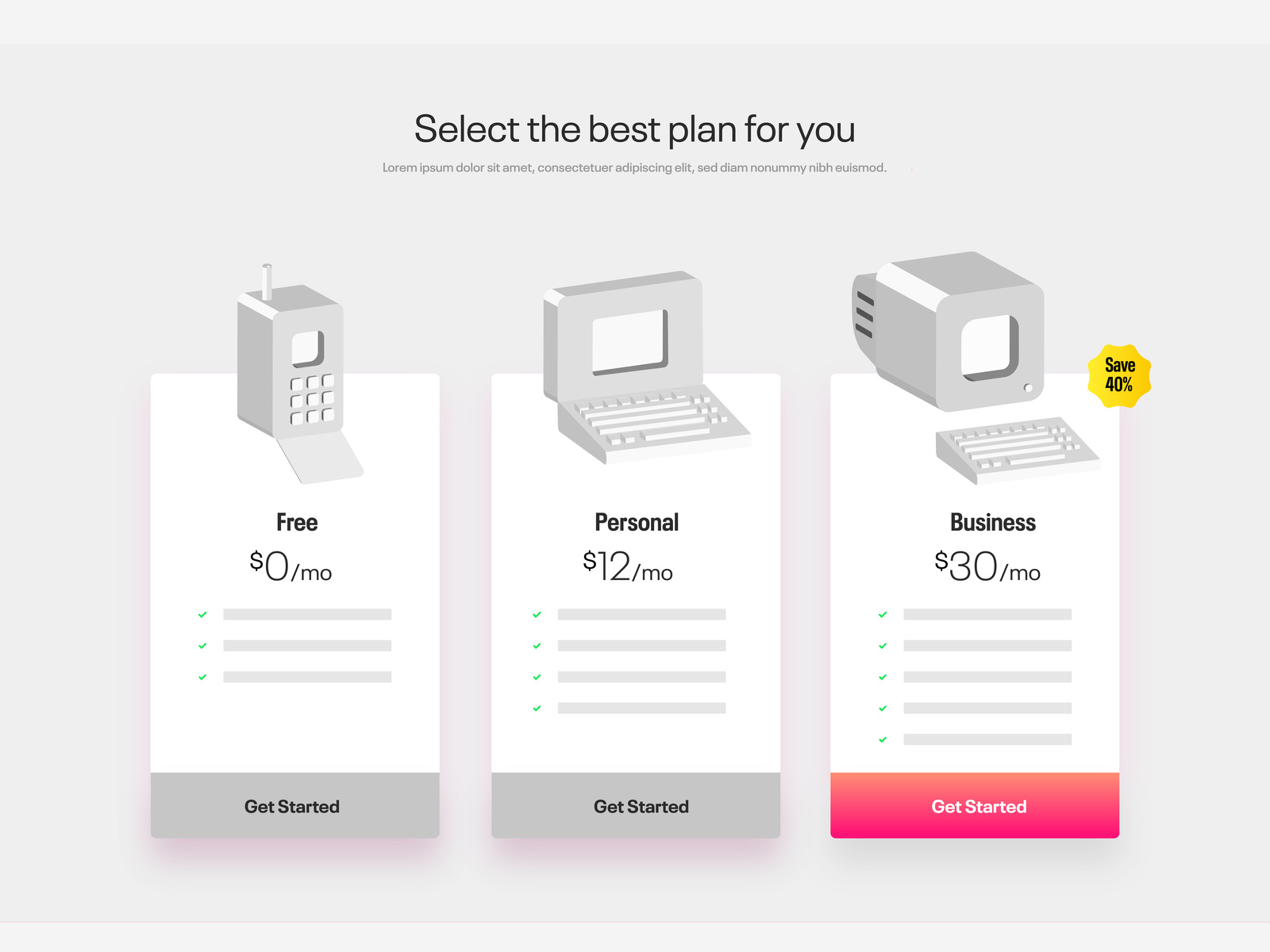 Subscription Plans Page by Temitayo Lekan Oyeniyi on Dribbble