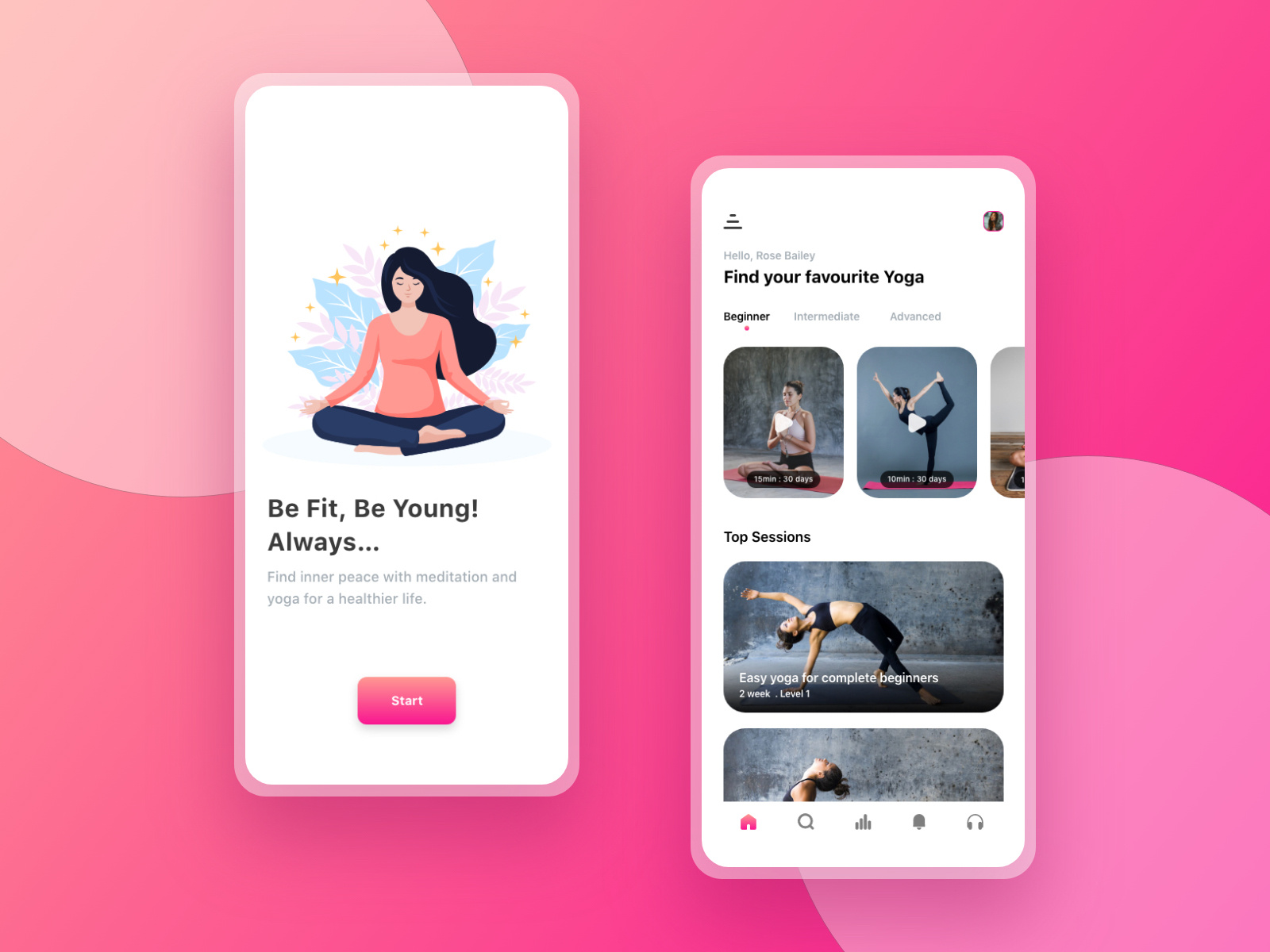 Yoga App Design by atul hogade on Dribbble