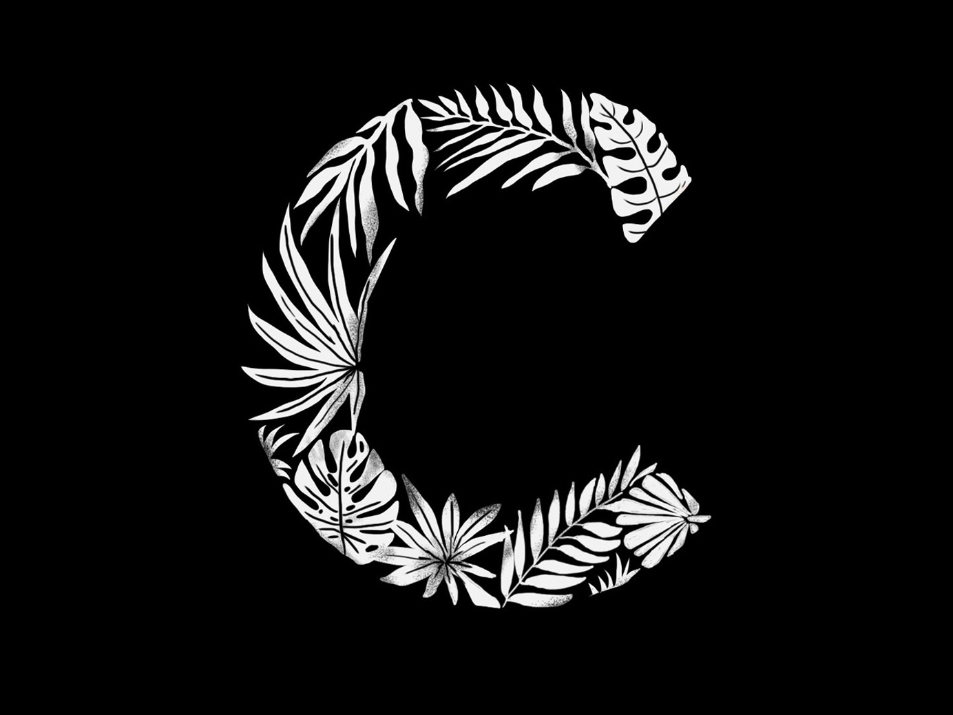 Tropical lettering_C by Rafiqul on Dribbble